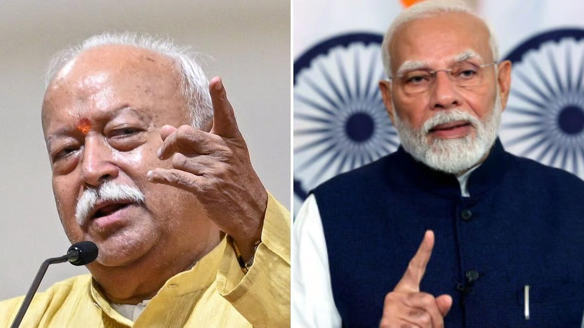 Modi Lauds RSS Chief Mohan Bhagwat’s Empathetic Leadership And Century ...
